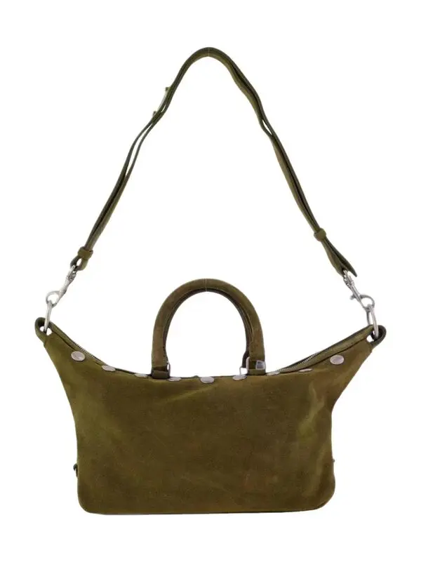 MARGESHERWOOD Studded Suede Tote Bag - Green