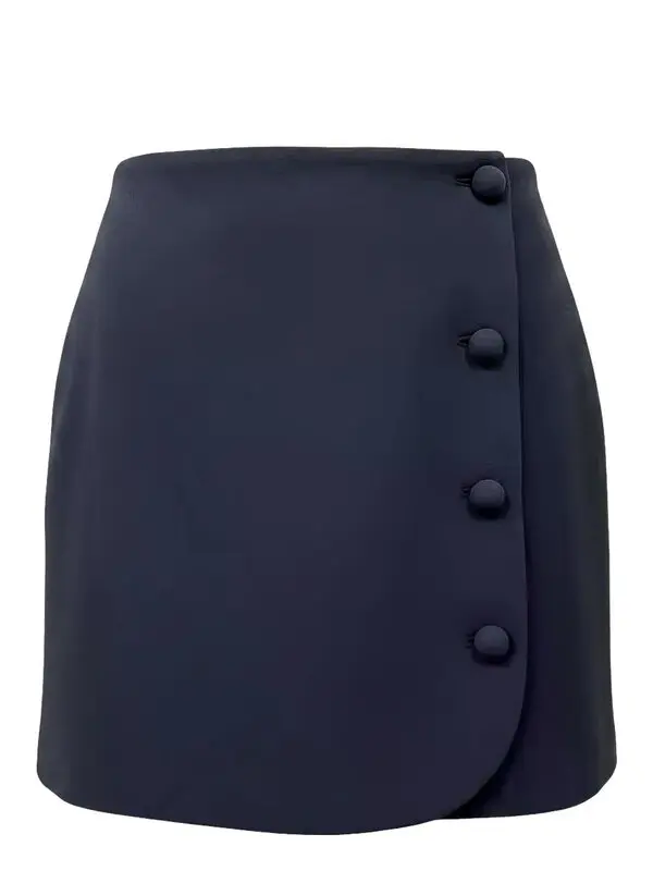 Valentino Garavani Button-embellished Wool Mini Skirt - Blue