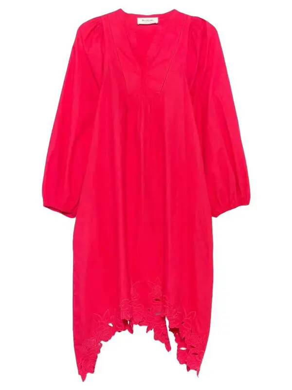 BLUGIRL Cut-out Floral-embroidered Midi Dress - Pink