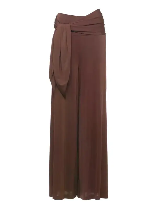 Marella Tie-waist Palazzo Pants - Brown