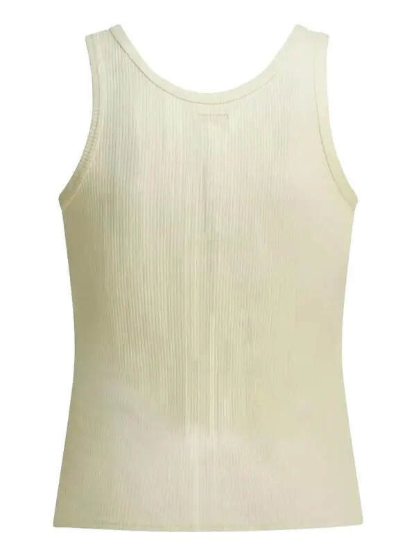 Kapital Slogan-print Ribbed Vest - Neutrals