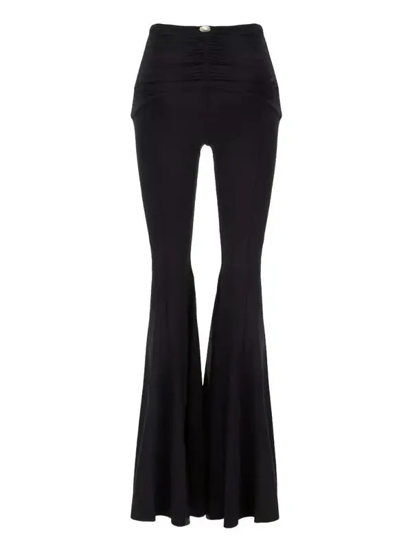 MAISON ANAMI Ruched Flared Trousers - Black