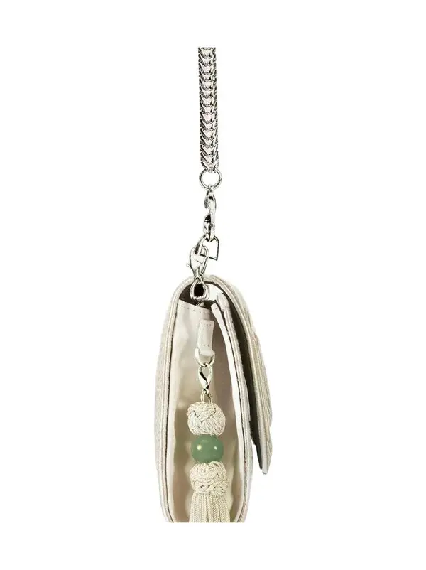 Shanghai Tang Braided Knot Clutch Bag With Tassel Detail - Neutrals