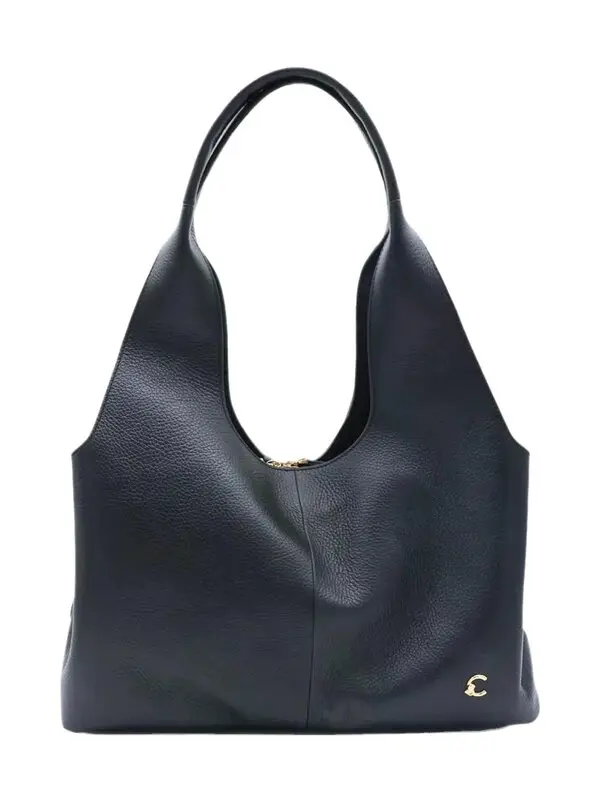 COCCINELLE Logo-plaque Pebbled Leather Tote Bag - Black