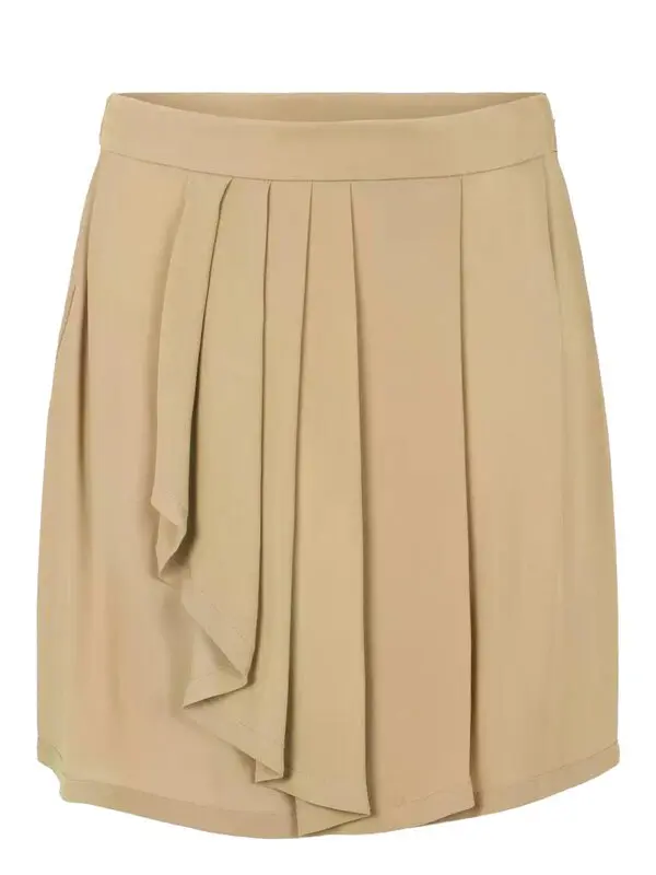 Alberta Ferretti Draped Pleated Mini Skirt - Neutrals