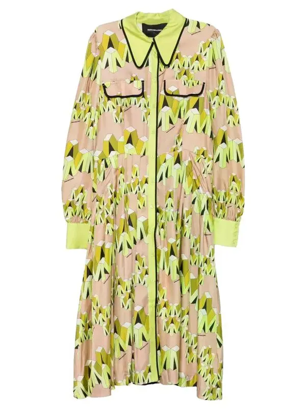 MARCO BOLOGNA Geometric Print Midi Dress - Neutrals