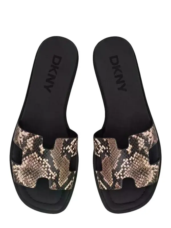Dkny Columba Snake-effect Sandals - Neutrals