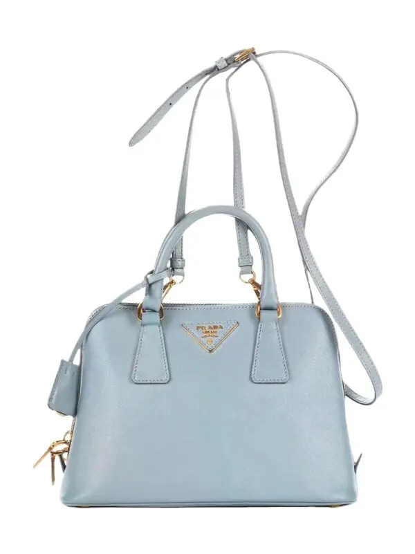 Prada Saffiano Leather Promenade Tote Bag - Blue