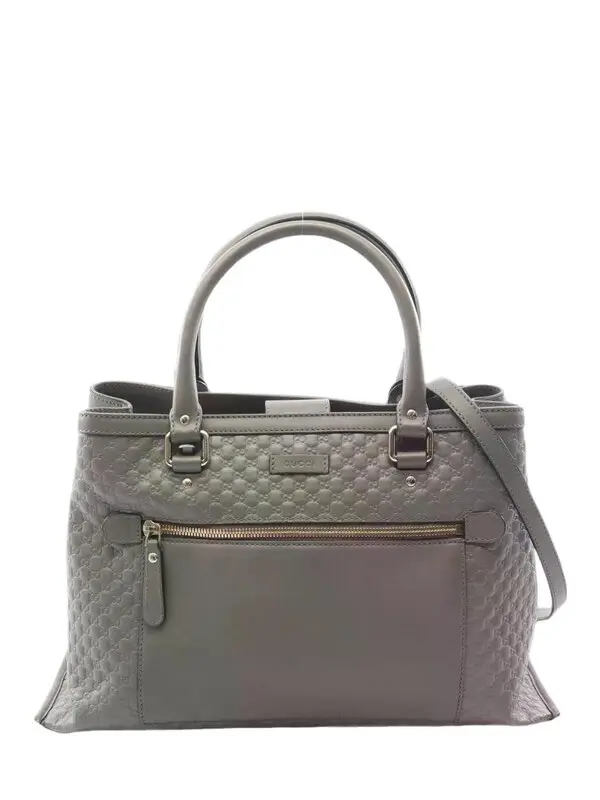 Gucci 2000s Micro Leather Tote Bag - Grey