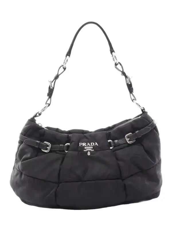 Prada 2000s Tessuto Micro Shoulder Bag - Black