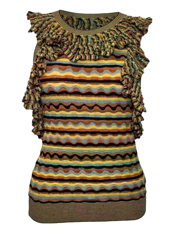 Ulla Johnson Sadie Ruffled Knit Top - Brown