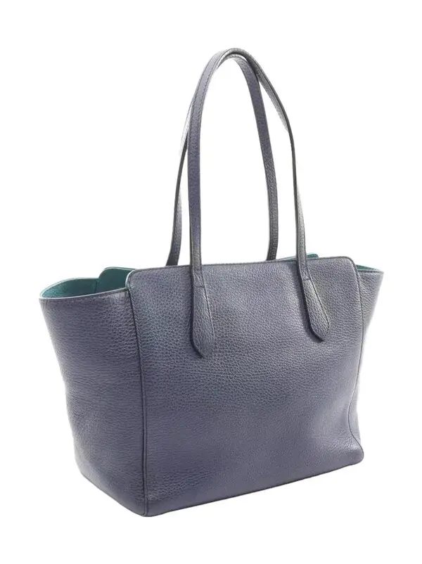 Gucci 2000s Swing Leather Tote Bag - Blue