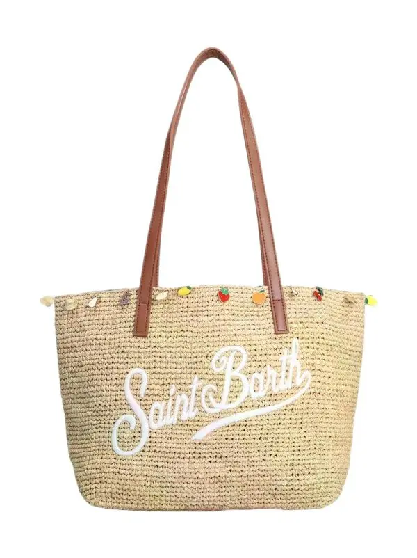 MC2 SAINT BARTH Logo-embroidered Shoulder Bag - Neutrals