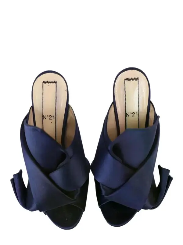 N°21 Satin Knot Mules - Blue