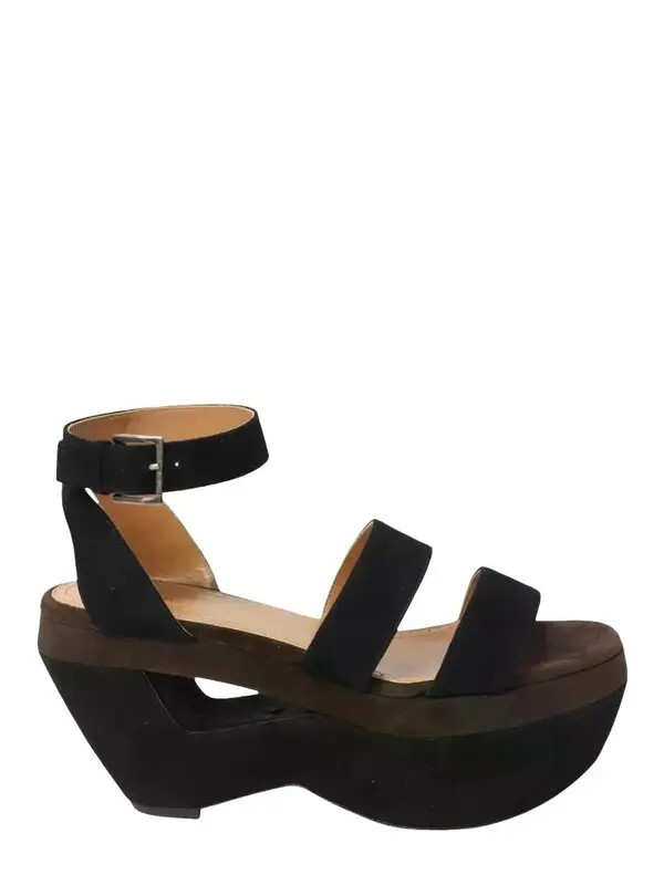 Alaïa Suede Platform Wedge Sandals - Black