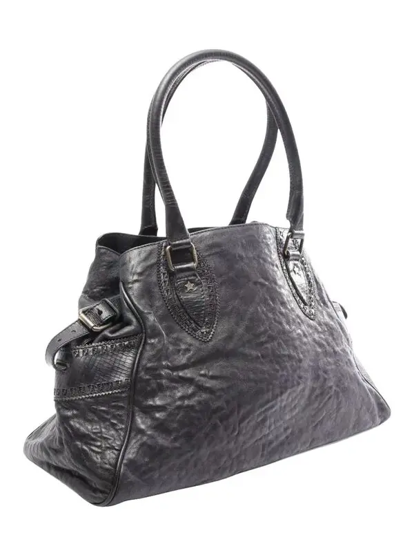 Fendi Zucca Embossed Trim Handbag - Black