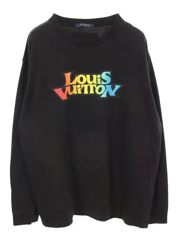 LOUIS VUITTON 2010s Fade Printed Lomg-sleeve T-shirt - Black