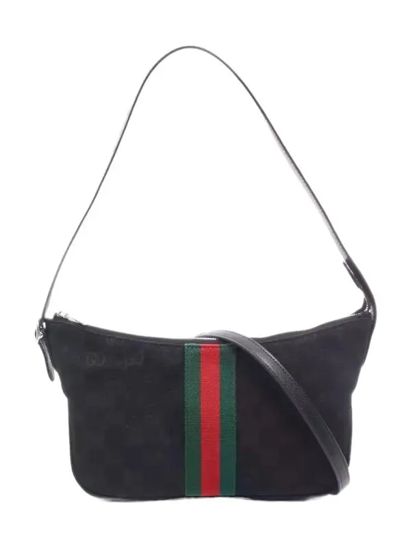 Gucci Gg Monogram Shoulder Bag - Black