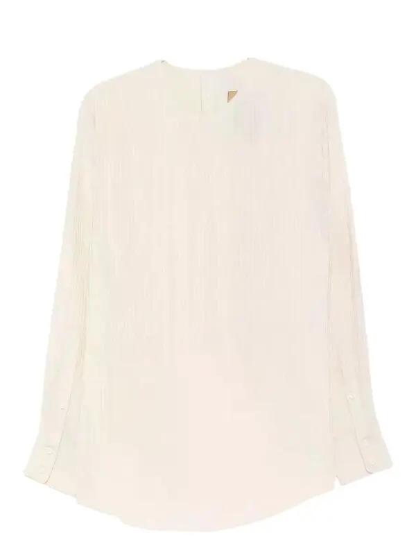 UMA WANG Plissé Long-sleeve Blouse - Neutrals