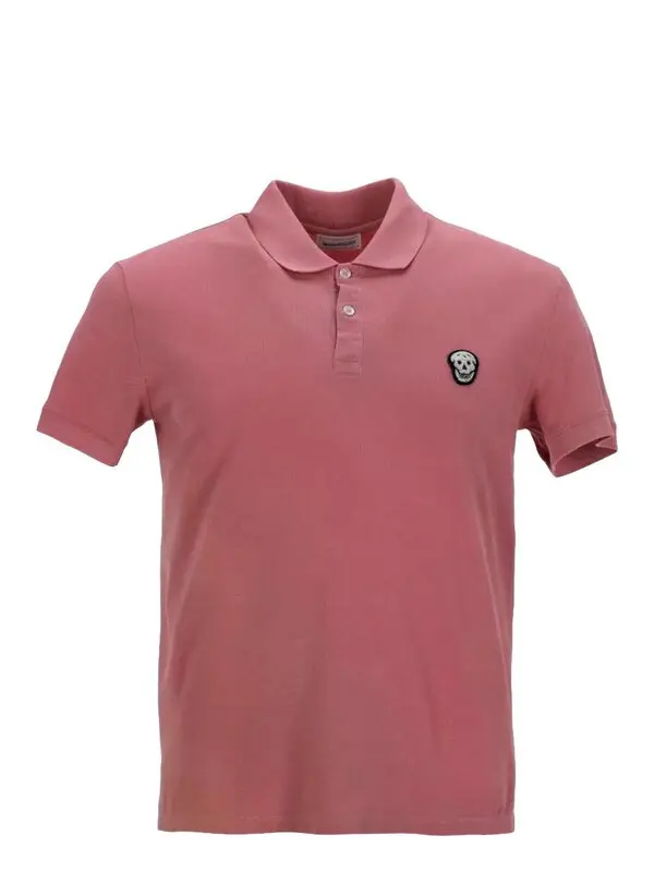 Alexander McQueen Skull-motif Cotton Polo Shirt - Pink