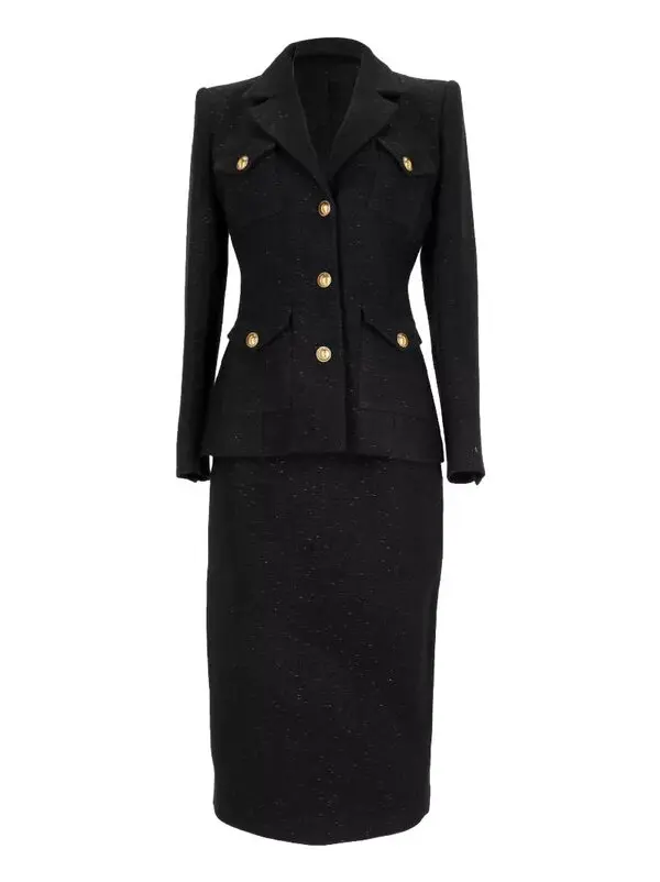 Alessandra Rich Tweed-effect Skirt Set - Black
