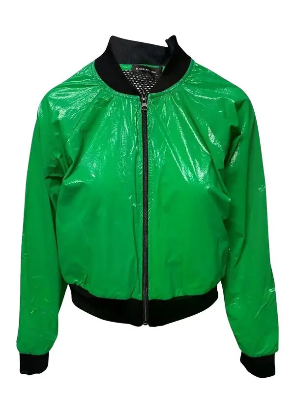 Koral Zip-up Mesh Panel Jacket - Green
