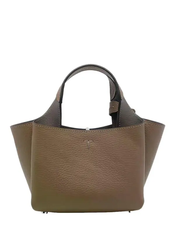 TOD'S Mini T-logo Leather Shoulder Bag - Brown