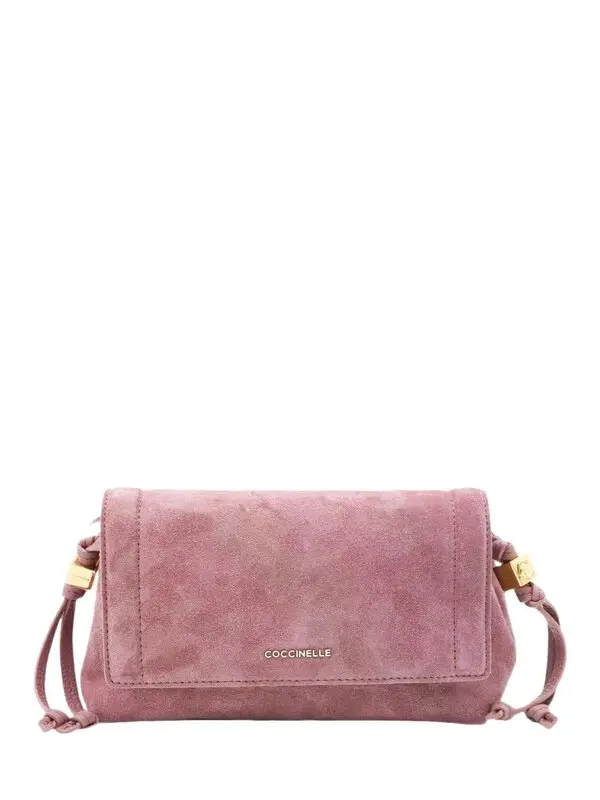 COCCINELLE Mini Suede Shoulder Bag With Logo Lettering - Pink