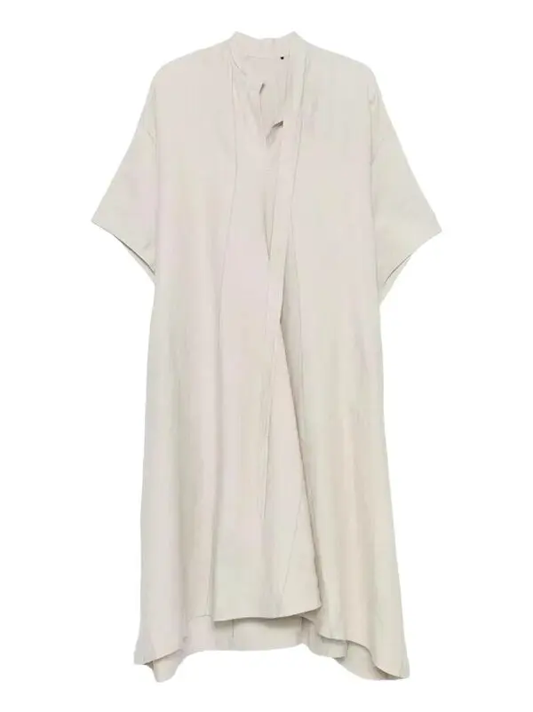 ZIGGY CHEN Panelled Short-sleeve Midi Dress - Neutrals