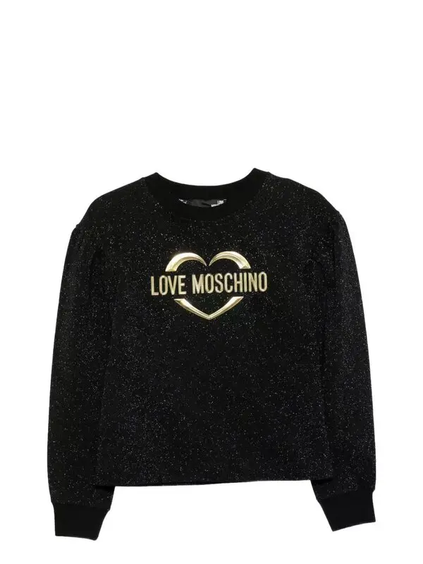 Moschino Glitter Effect Logo Print Sweatshirt - Black