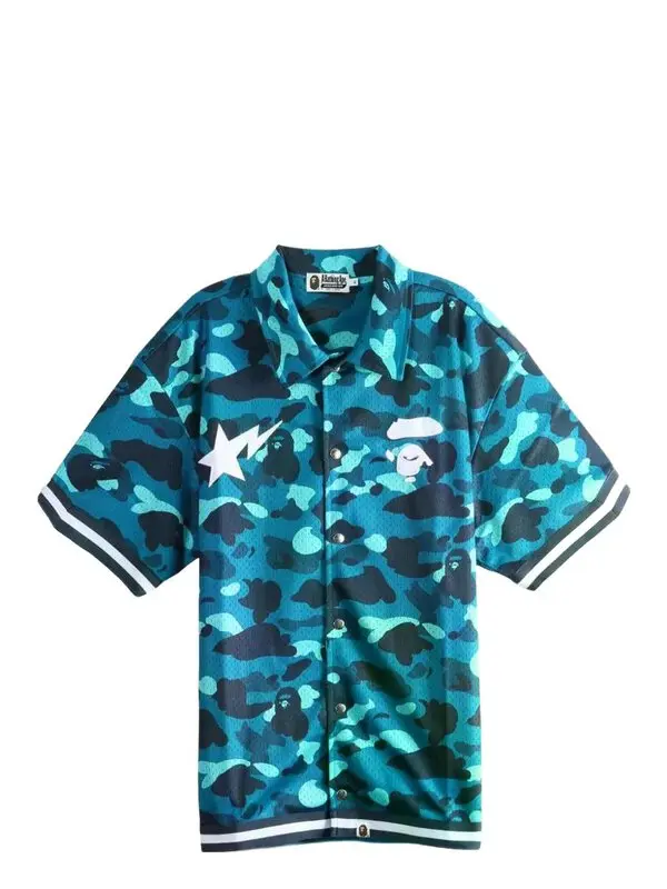 A BATHING APE Camo-print Shirt - Blue