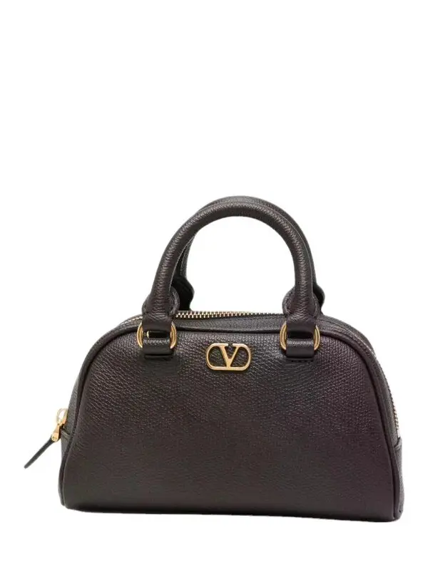 Valentino Garavani Mini Vlogo Leather Tote Bag - Brown