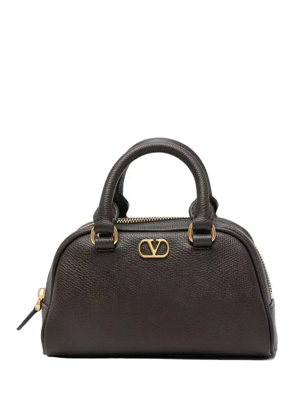 Valentino Garavani Mini Vlogo Leather Tote Bag - Brown