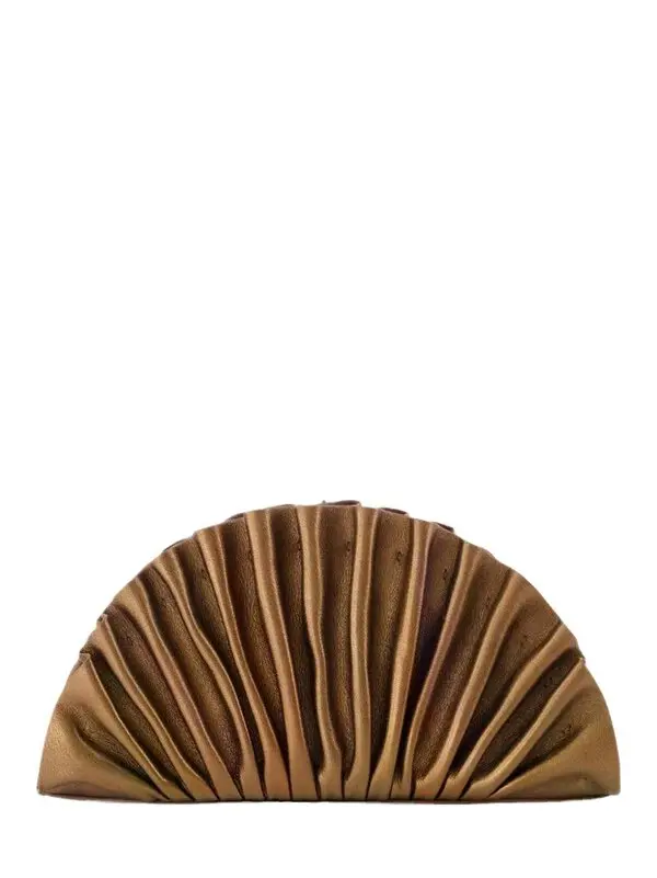 Cult Gaia Nala Fan-pleated Clutch Bag - Brown