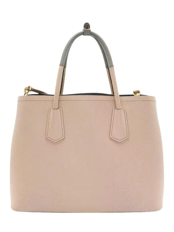 Prada Saffiano Cuir Double Tote Bag - Pink
