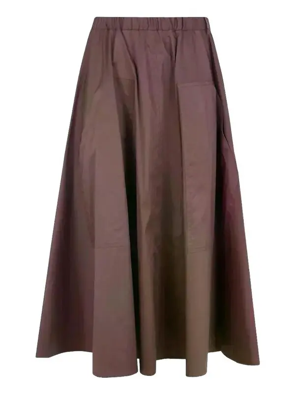 BLAK LABEL A-line Midi Skirt With Pocket Detail - Brown