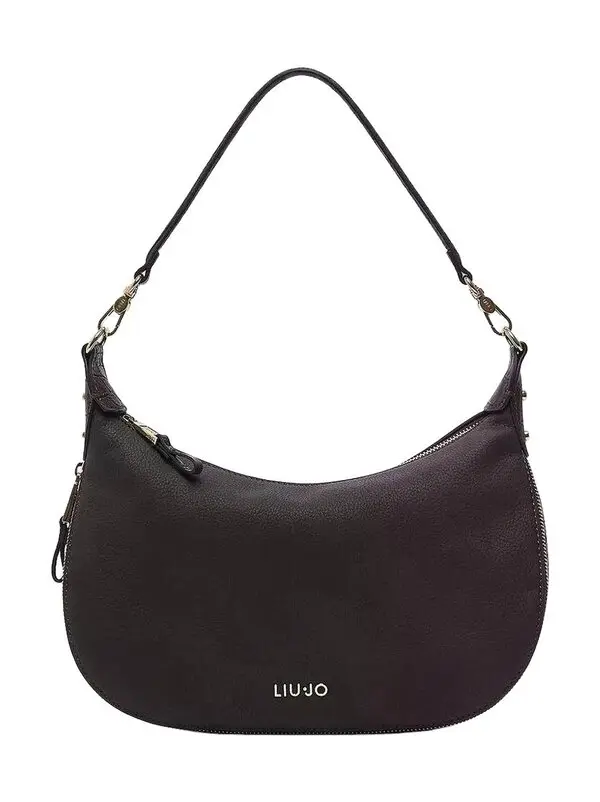 Liu Jo Grained Shoulder Bag With Logo Detail - Brown