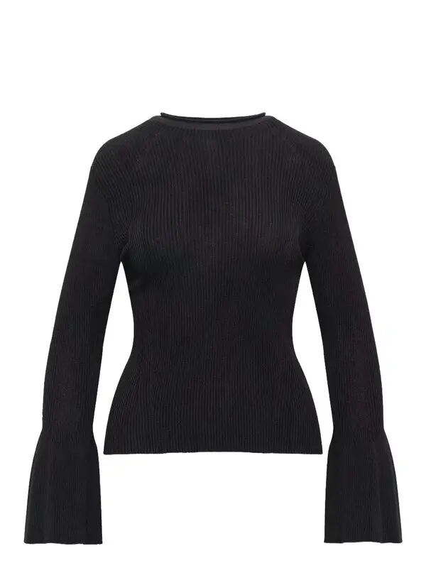 CFCL Soft Portrait Bell-sleeve Top - Black