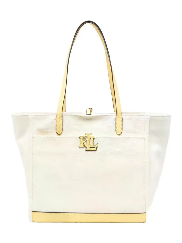 Ralph Lauren Large Canvas Logo Tote Bag - Neutrals
