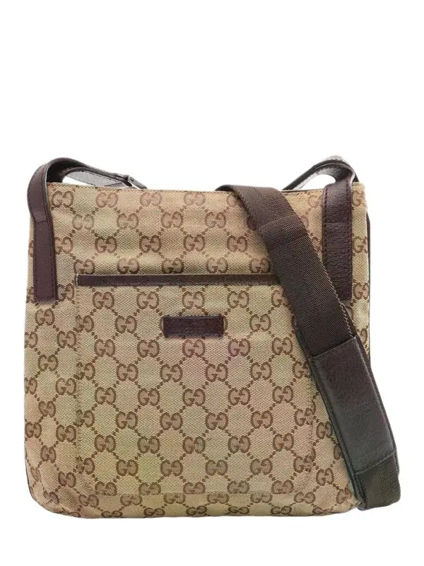 Gucci 2000s Monogram Shoulder Bag - Brown