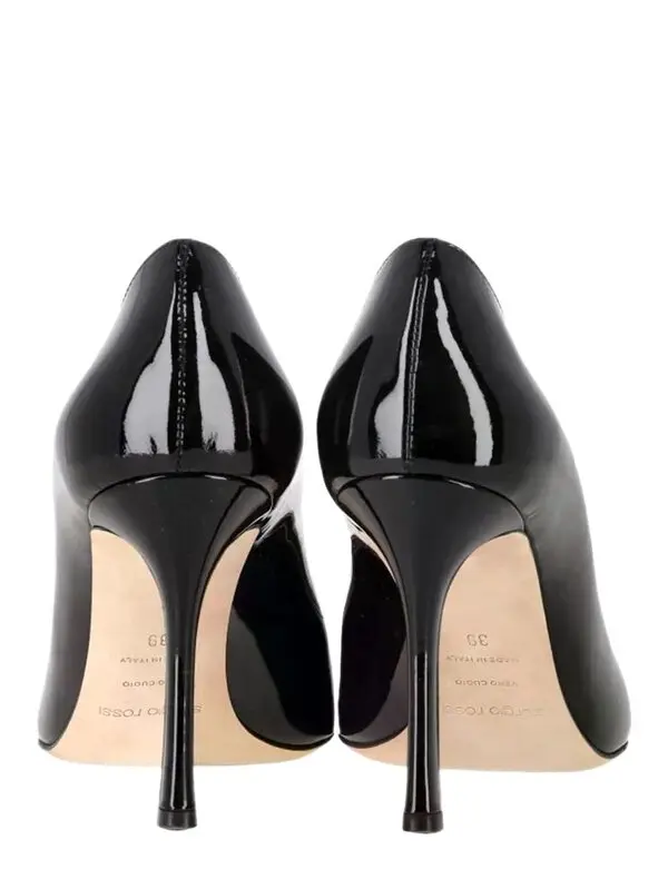 SERGIO ROSSI Patent Leather Pointed-toe Stiletto Pumps - Black