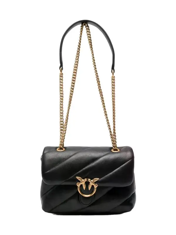 Pinko Love Birds Quilted Shoulder Bag - Black