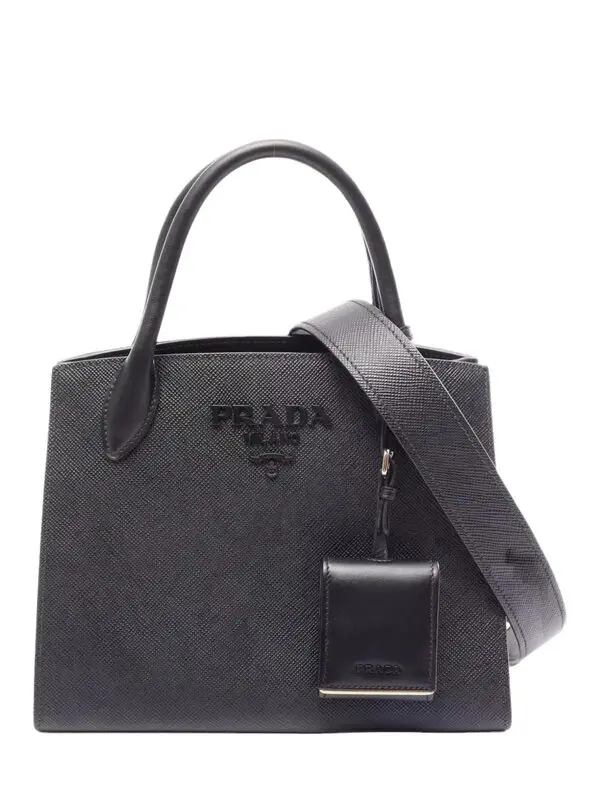 Prada 2000s Saffiano Cuir Monochrome Handbag - Black