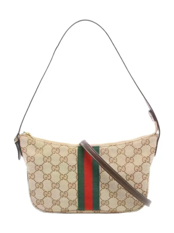 Gucci Small Gg Canvas Web Stripe Crossbody Bag - Neutrals