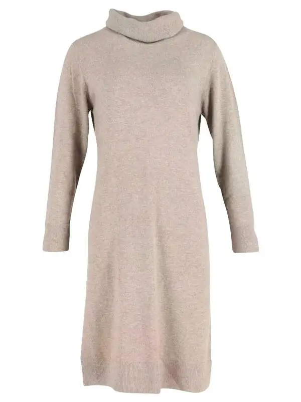 N.peal Cashmere Roll-neck Midi Dress - Neutrals