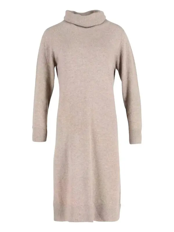 N.peal Cashmere Roll-neck Midi Dress - Neutrals