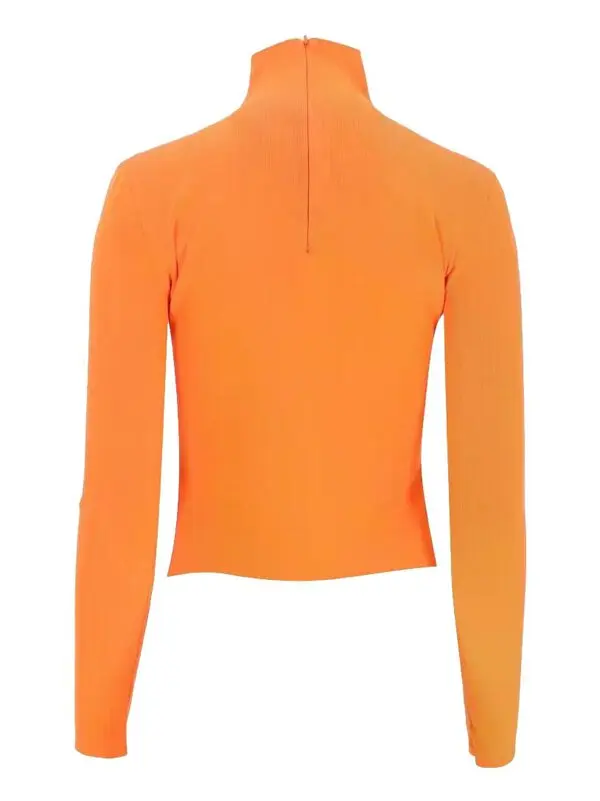 Versace Ribbed Turtleneck Top - Orange