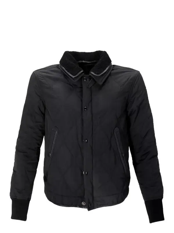 TOM FORD Leather-trimmed Quilted Jacket - Black