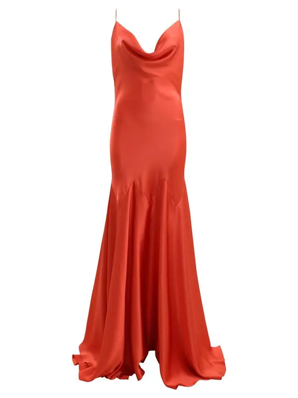 FRANCESCA MIRANDA Agata Silk Maxi Dress - Orange