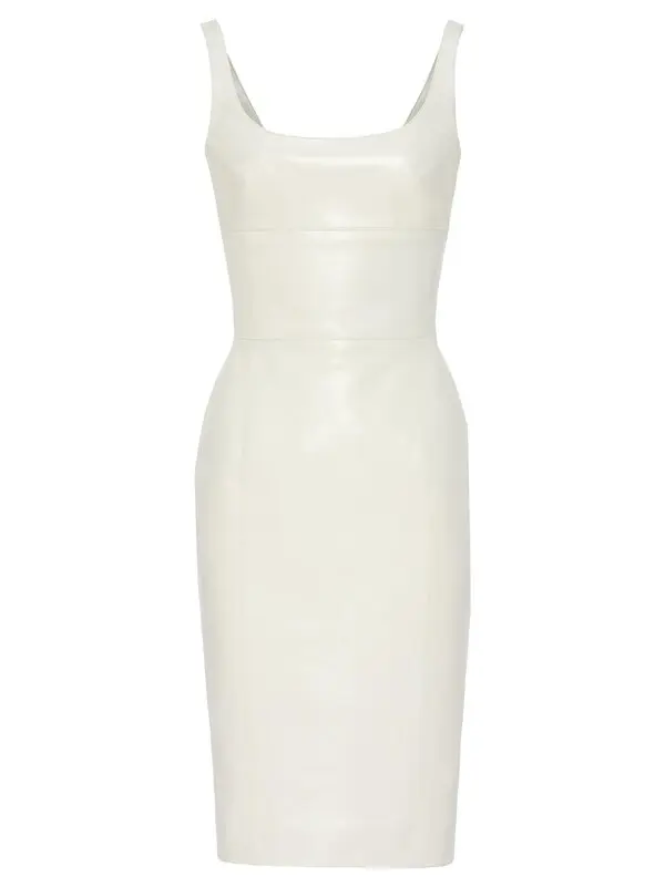 Magda Butrym Scoop-neck Leather Knee-length Dress - Ivory